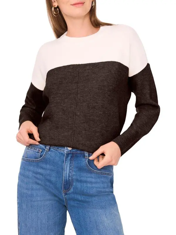 Vince Camuto Colorblock Sweater - Chocolate
