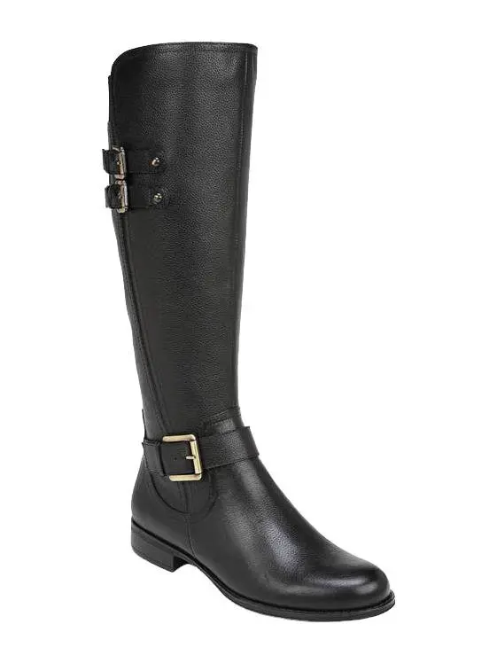Naturalizer Jessie Knee High Riding Boots - Black Leather