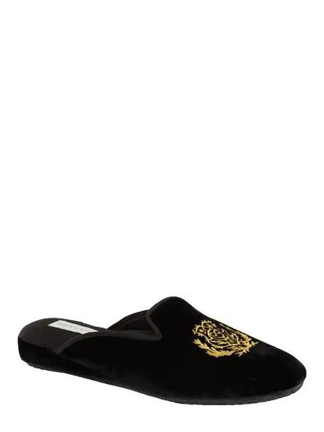 PATRICIA GREEN Diana' Slipper - Black Velvet