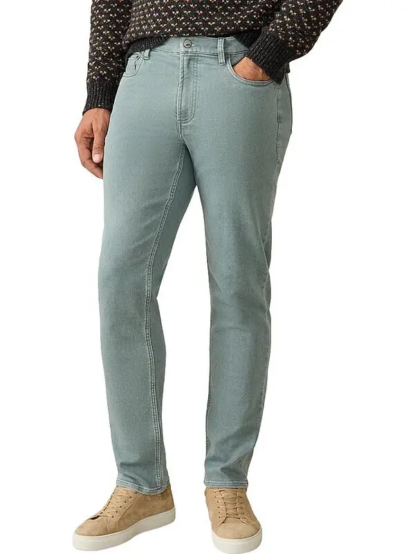 Faherty Brand Stretch Terry Slim Fit Pants - Ocean Glass