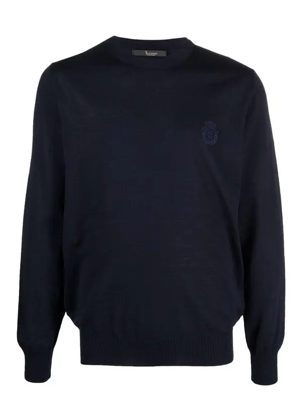 BILLIONAIRE Logo Embossed Jumper - Blue