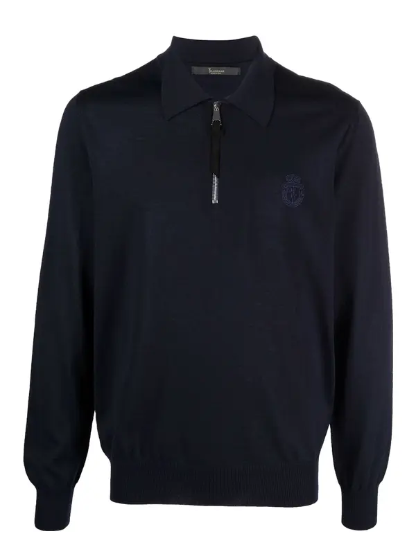BILLIONAIRE Pullover Zip Jumper - Blue