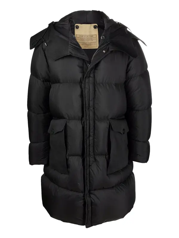 TEN C Hooded Puffer Coat - Black