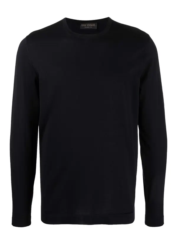 DELL'OGLIO Crew-neck Merino Jumper - Blue
