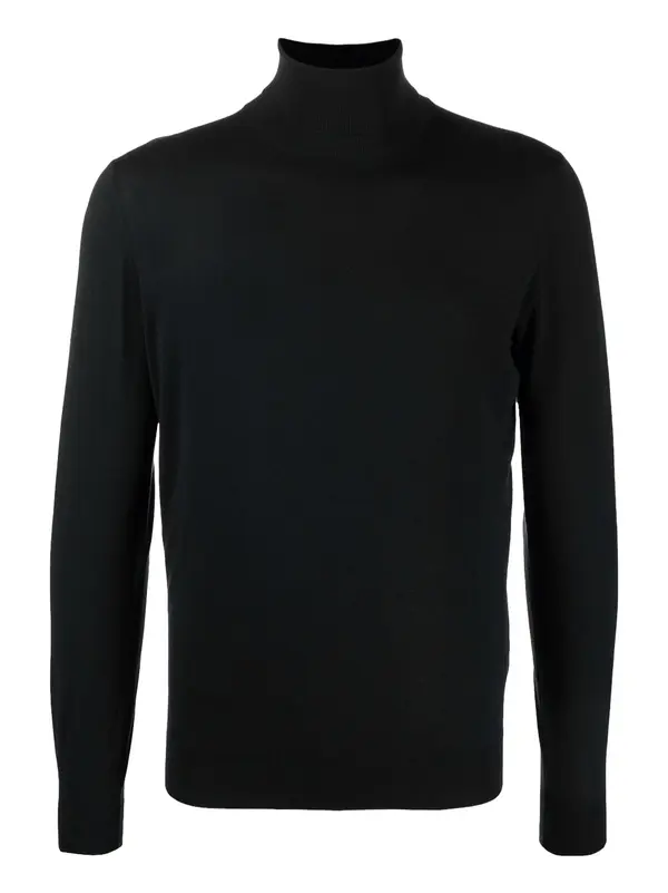 DELL'OGLIO Roll-neck Merino Jumper - Black
