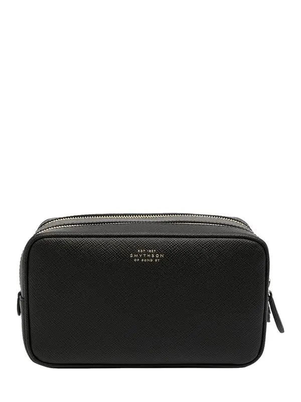 Smythson Double Zip Washbag - Black