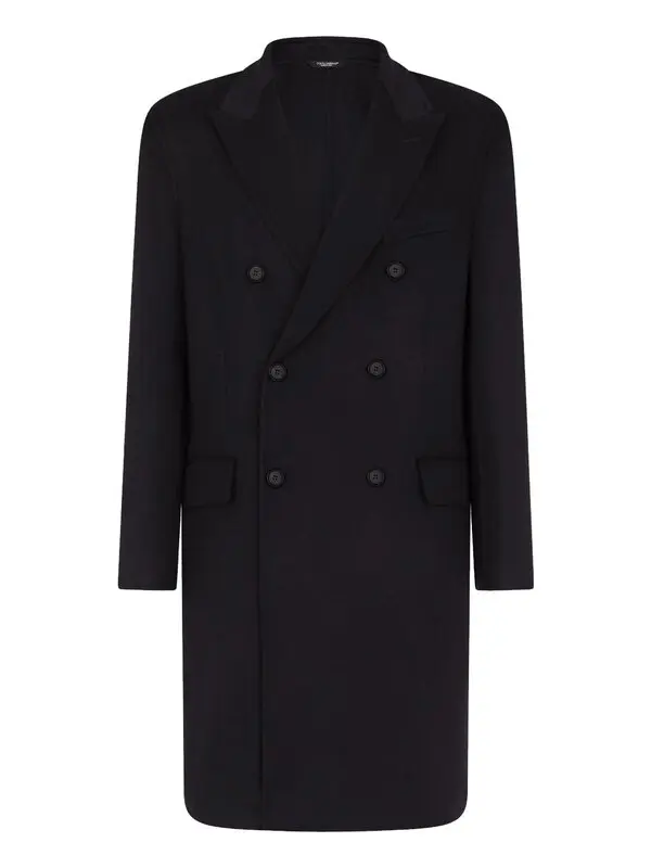 Dolce & Gabbana Double-breasted Cashmere Coat - Blue