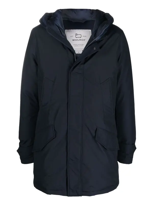 Woolrich Padded Zip-up Hooded Coat - Blue