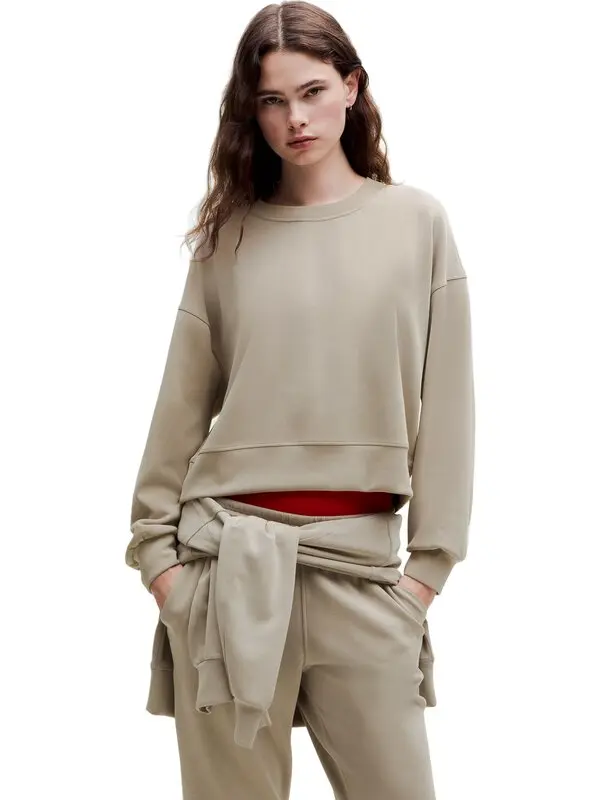 Lululemon Softstreme Oversized Cropped Crew - Riverstone