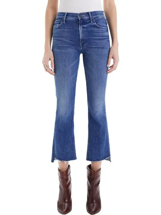 MOTHER The Insider Step Hem Crop Bootcut Jeans - Wish On A Star