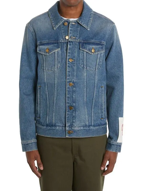 Golden Goose Logo Patch Denim Jacket - Medium Blue