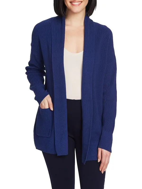 Chaus Open Front Long Cardigan - Parisian Sky