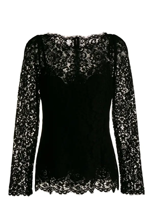 Dolce & Gabbana Cordonetto Lace T-shirt - Black