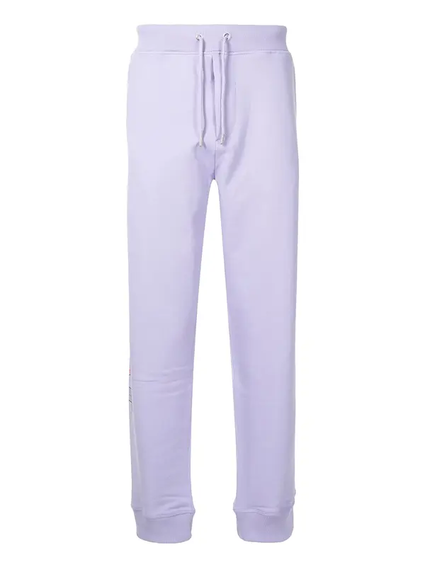 Helmut Lang 3d Logo Cotton Track Pants - Purple