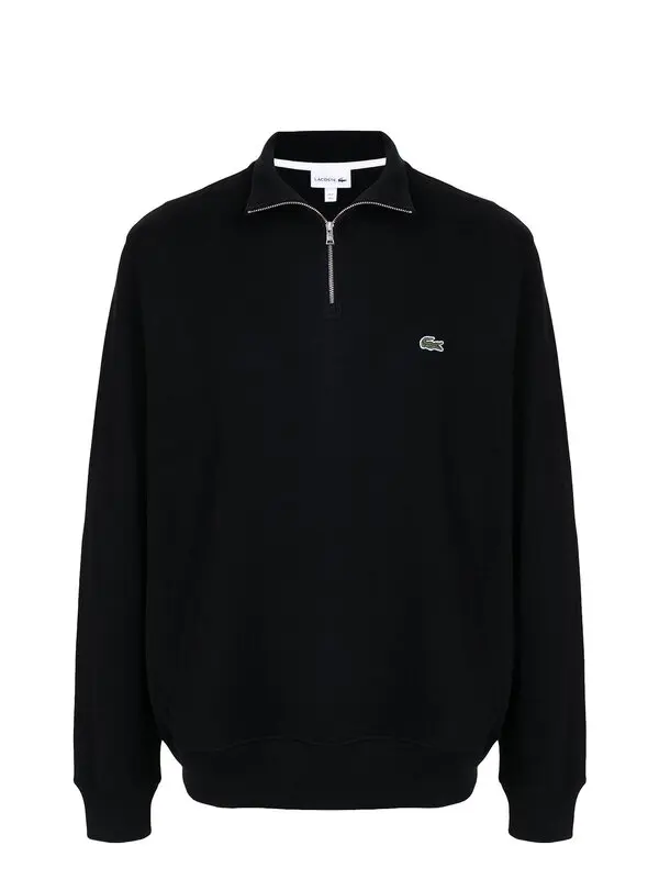 Lacoste Crocodile-embroidered Cotton Sweatshirt - Black