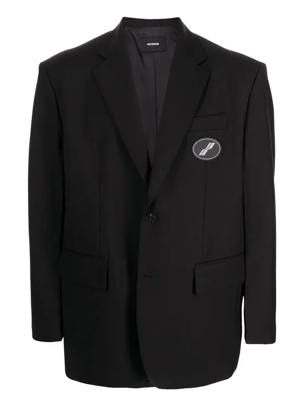 We11Done Oversized Suit Logo-patch Blazer - Black