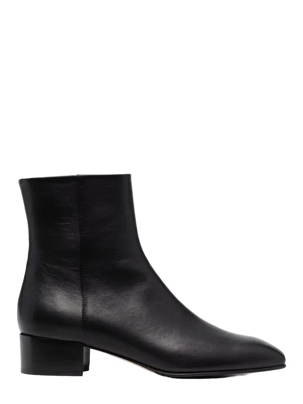 SCAROSSO Ambra Leather Ankle Boots - Black