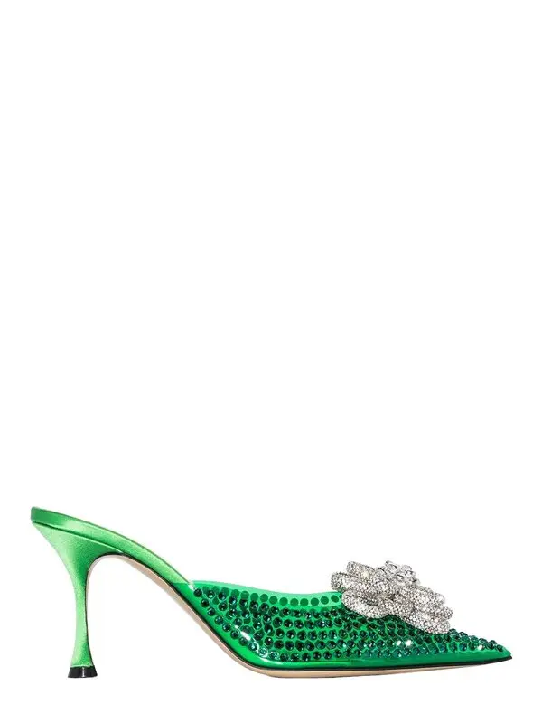 Mach & Mach Carrie Crystal-embellished 85mm Mules - Green