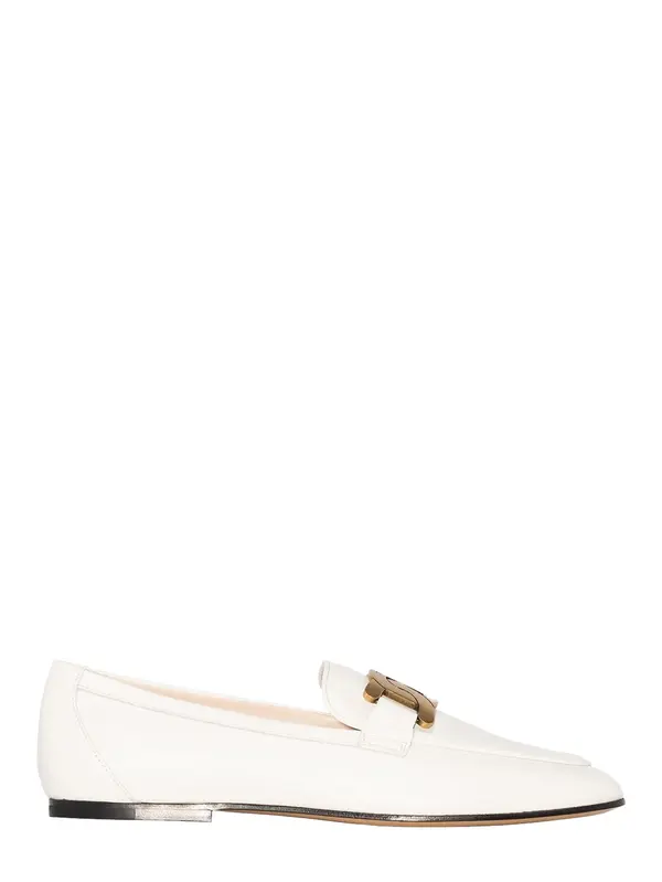 TOD'S Kate Leather Loafers - White