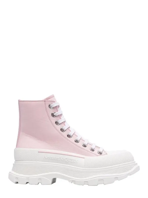Alexander McQueen Tread Slick Ankle Lace-up Boots - Pink