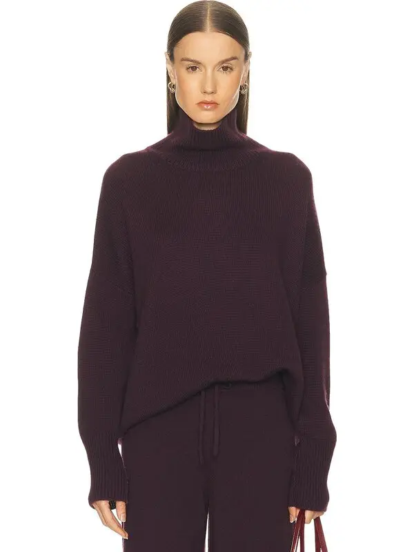 LISA YANG Heidi Cashmere Turtleneck Sweater - Mahogany