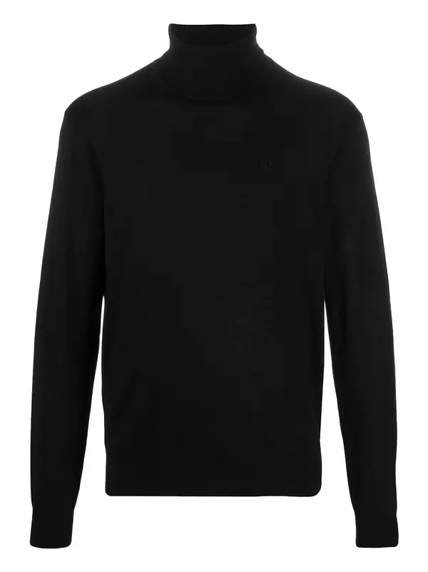 Armani Exchange Turtleneck Wool Jumper - Black