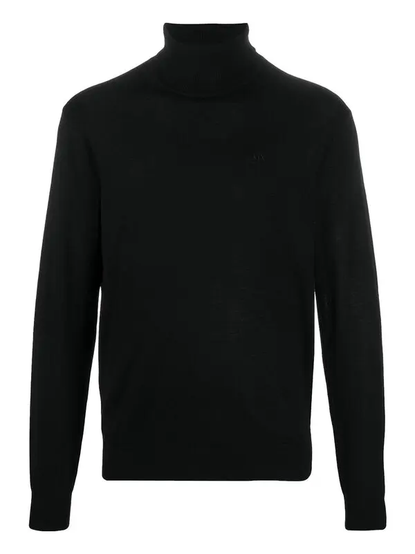 Armani Exchange Turtleneck Wool Jumper - Black