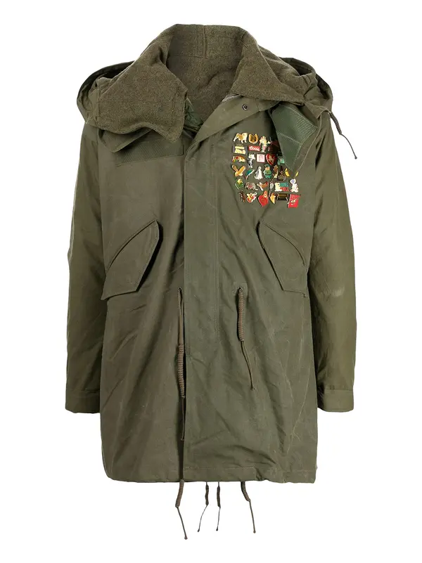 Readymade Pin-embellished Fishtail Parka - Green