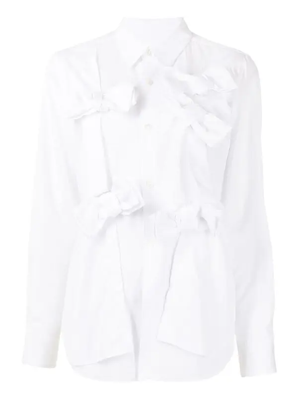 Comme Des Garçons Ruched Asymmetric Shirt - White