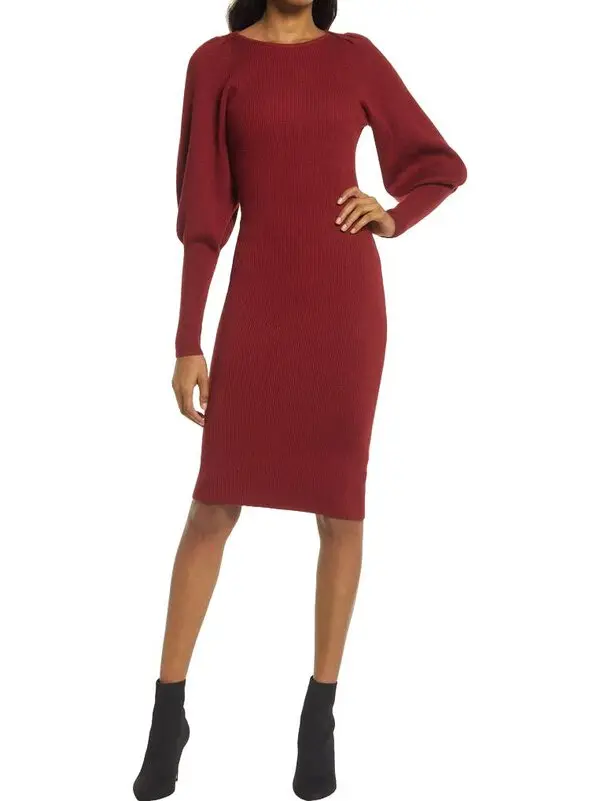 French Connection Joss Knit Midi Dress - 61-bloodstone
