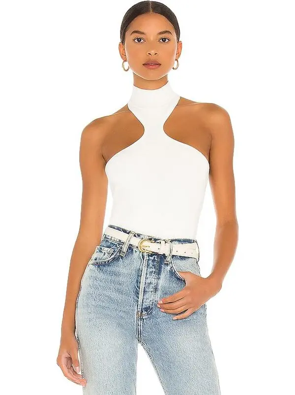 Superdown Kallie Halter Bodysuit - White