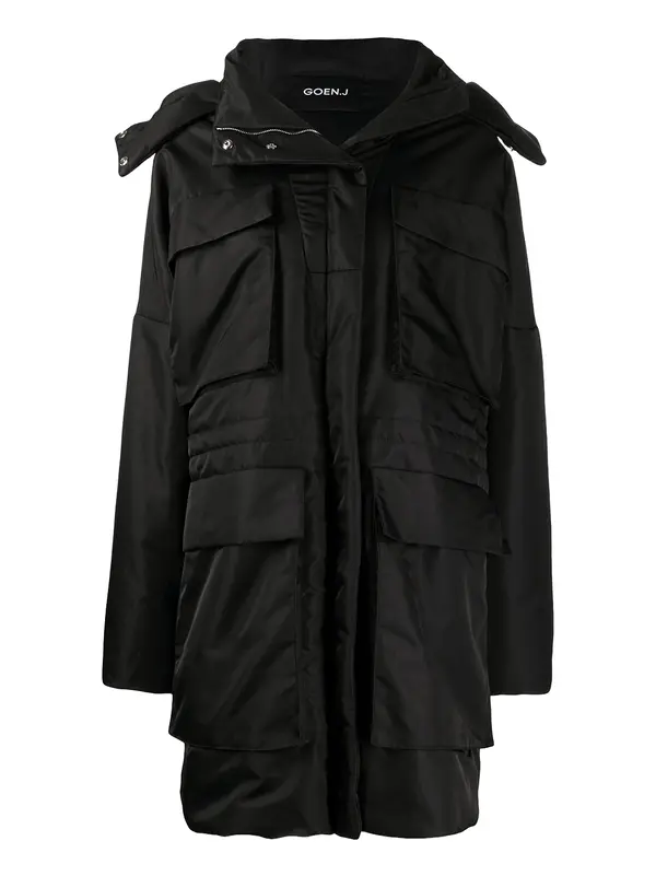 Goen.j Four-pocket Mid-length Parka - Black