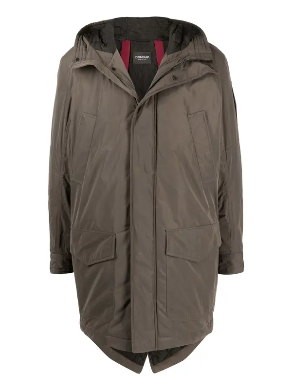 DONDUP Concealed Midi Parka Coat - Green