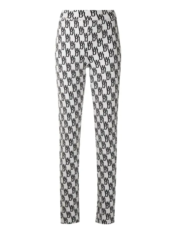 We11Done Logo Pattern Knitted Leggings - White