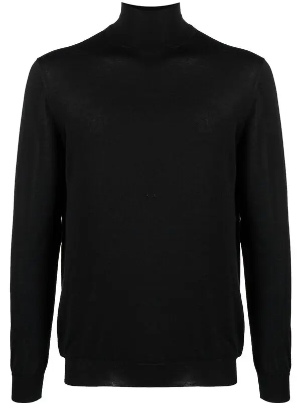 Malo Roll-neck Jumper - Black