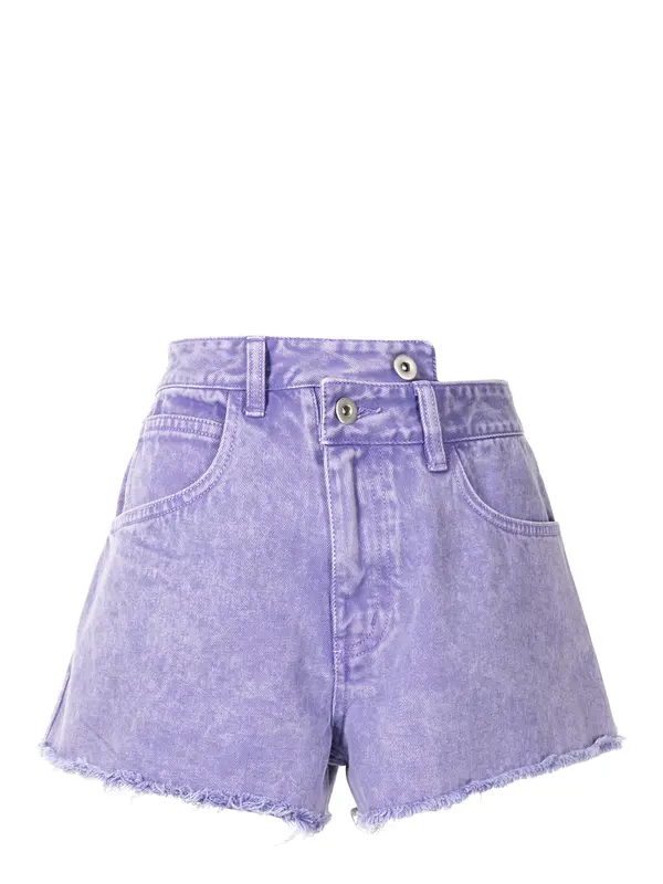 GROUND ZERO Washed Denim Shorts - Purple