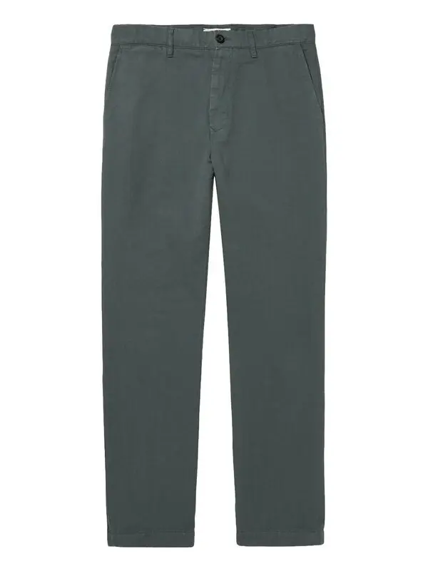 Mr P. Cotton And Linen-blend Twill Chinos - Blue