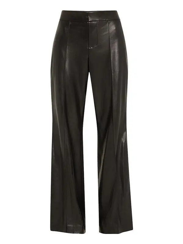 Alice + Olivia Dylan High-waist Faux-leather Wide Leg Pants - Black