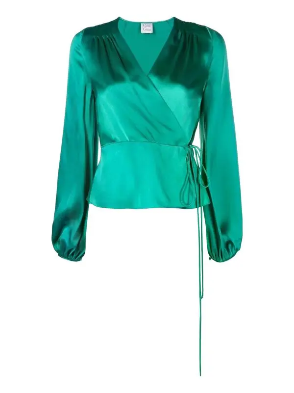 Carine Gilson Silk Pyjama Top With Tied Waist - Green