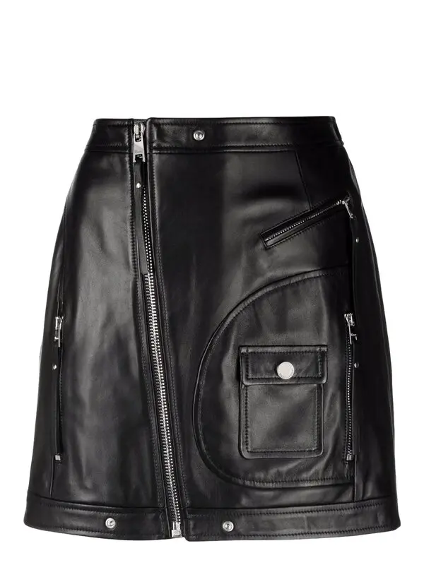 Red Valentino Zip-up Biker Skirt - Black