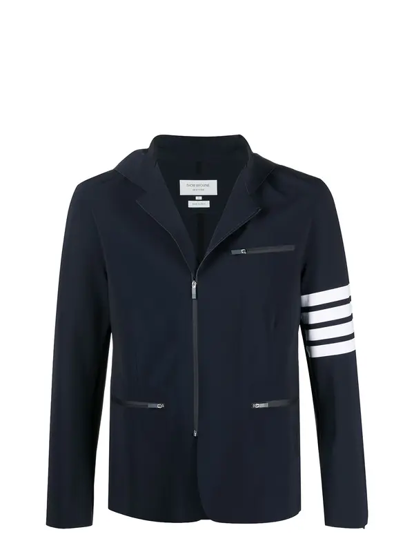 Thom Browne Half-zip Hooded Performance Jacket - Blue