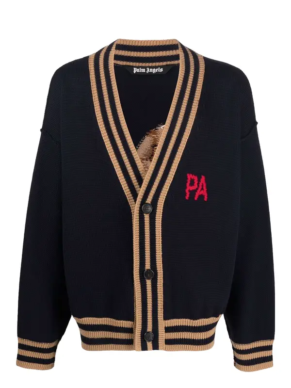 Palm Angels Bear Motif Cardigan - Blue
