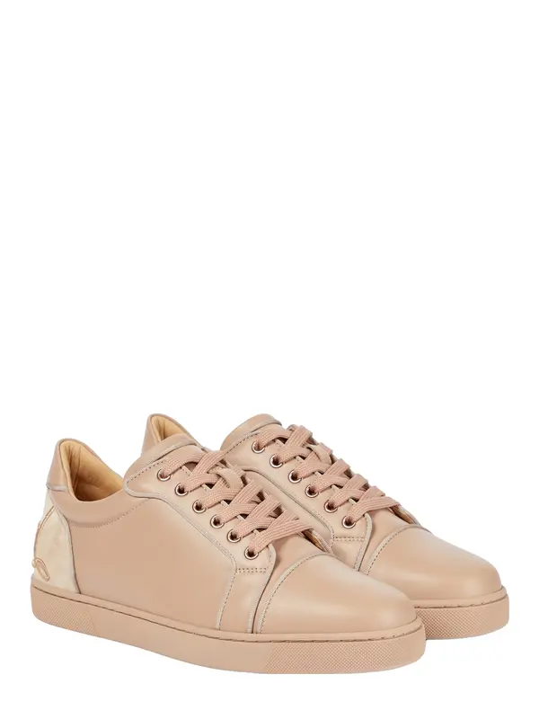 CHRISTIAN LOUBOUTIN Fun Vieira Leather Sneakers - Beige