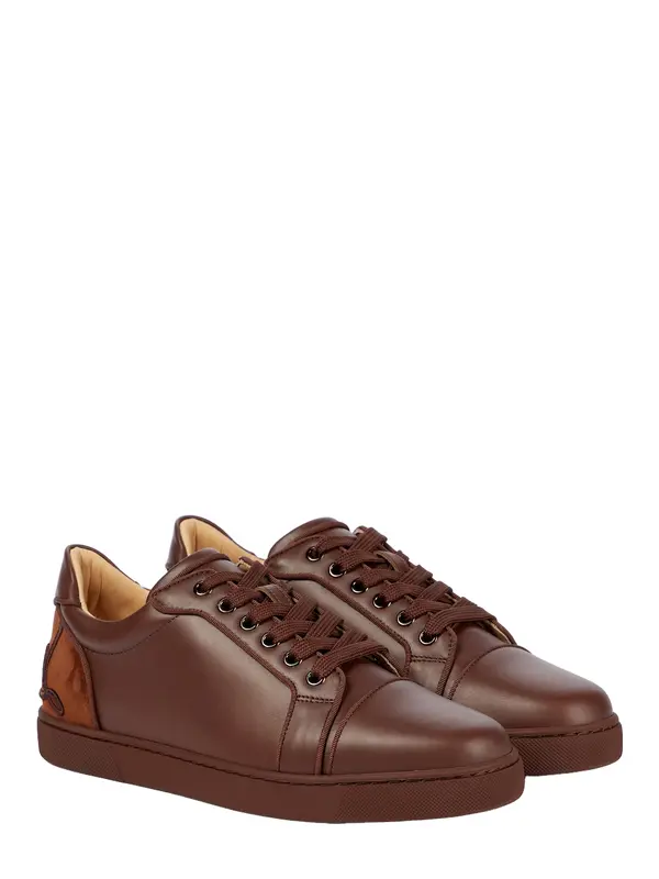 CHRISTIAN LOUBOUTIN Fun Vieira Leather Sneakers - Brown