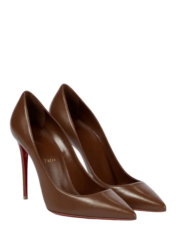 CHRISTIAN LOUBOUTIN Kate 100 Leather Pumps - Brown