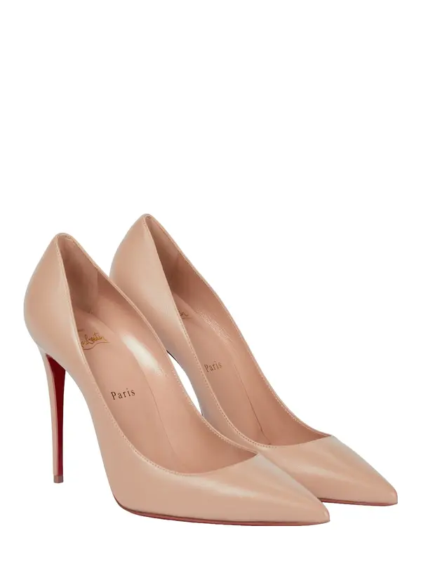 CHRISTIAN LOUBOUTIN Kate 100 Leather Pumps - Beige