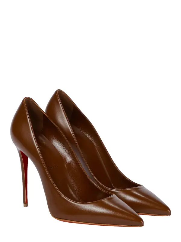 CHRISTIAN LOUBOUTIN Kate 100 Leather Pumps - Brown
