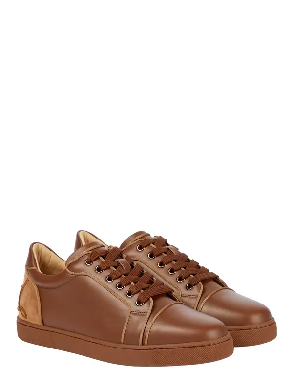 CHRISTIAN LOUBOUTIN Fun Vieira Leather Sneakers - Brown