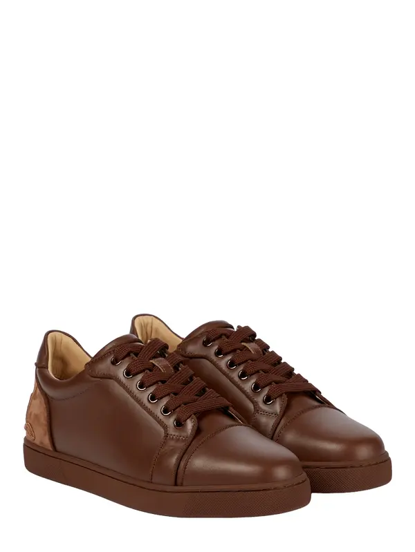 CHRISTIAN LOUBOUTIN Fun Vieira Leather Sneakers - Brown