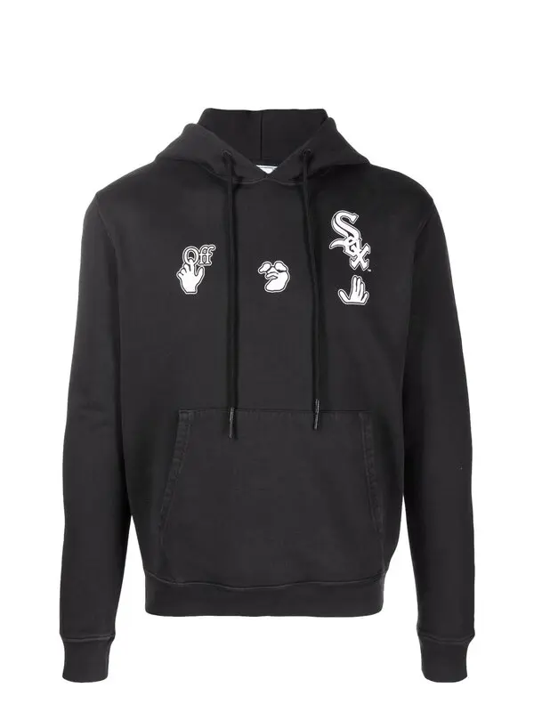 Off-White X Mlb Chicago White Sox Logo-print Hoodie - Black